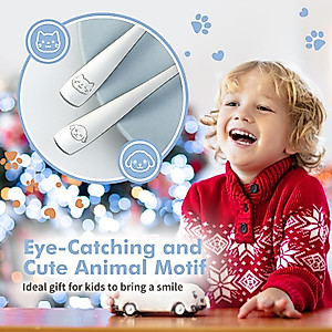 DRKIO Stainless Steel Toddler Utensils Set - 6 Pieces Kids Silverware Set Children Safe Food Grade Small Forks and Spoons Dishwasher Safe Mirror Polished