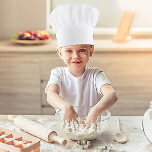 Lusofie Kids Chef Hat Adjustable White Chef Hats Elastic Kitchen Cooking Cap Baker Hat Chef Hat for Kids Girls Boys