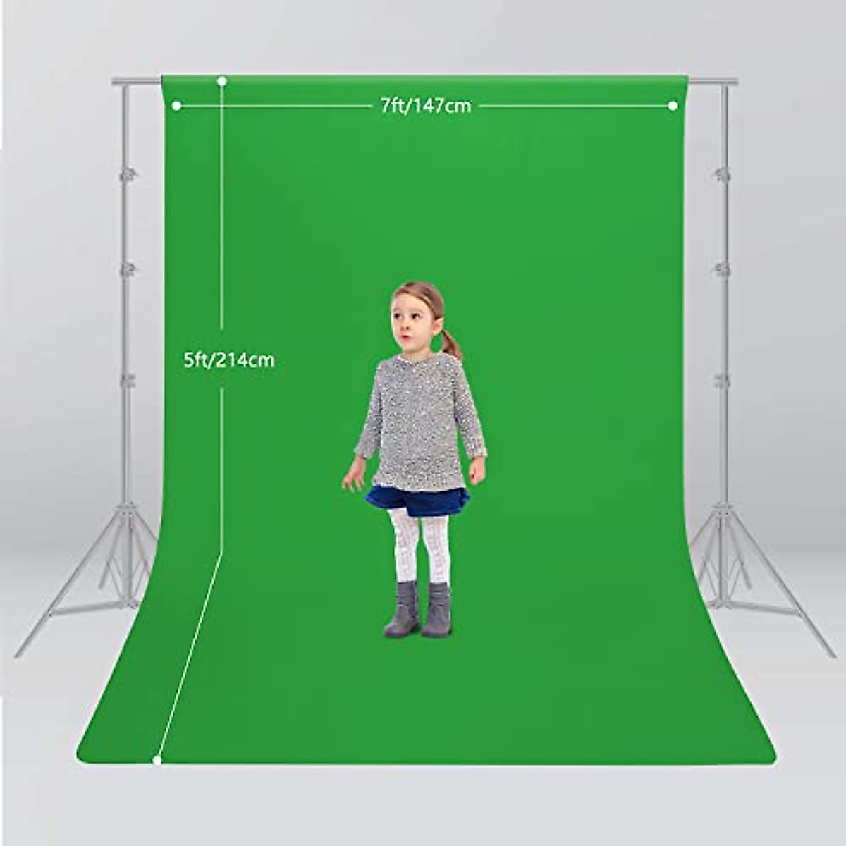 WENMER Backdrops, Green Screen Photo Backdrops for Photoshoot, Chromakey Green Photography Backdrops, Background for Photography, 5 x 7 FT
