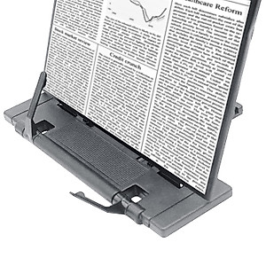 Keenjorika Desktop Document Book Holder with 7 Adjustable Positions, Black Document Holder for Desk, Paper Holder Copy Stand Holder for Speech, Paper Holder Stand for Desk Typing, Angle Adjustable