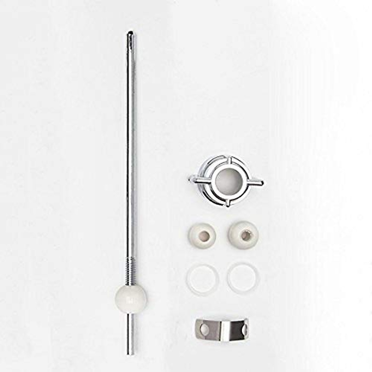 PF WaterWorks PF0904Universal Lavatory Pop-Up Drain Ball Rod/Center Pivot Rod Replacement Kit - Threaded Adjustable Ball Rod + 3 Nuts (Universal, Moen, Metal) + 3 Sizes of Balls + ClipChrome1Piece