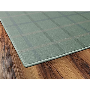 Brumlow Mills Muted Checkered Plaid Print Home Indoor Non-Slip Area Rug for Living Room or Bedroom Carpet, Dining, Kitchen Rug or Doorway Mat, 3'4" x 5', Green