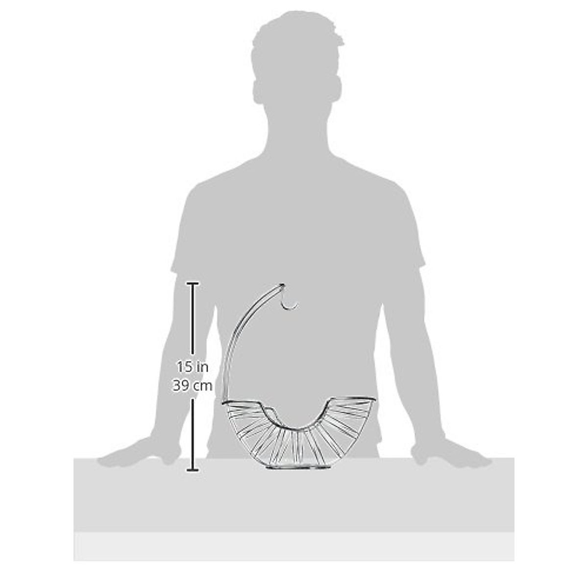 Spectrum Diversified Contempo Ellipse Holder Modern Kitchen Countertop Bowl & Banana Tree, Steel Wire Fruit Basket, Produce Saver & Banana Hanger, Chrome