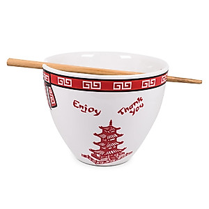 Bowl Bop Chinese Takeout Box Dinnerware Set | 16-Ounce Ramen Bowl, Chopsticks