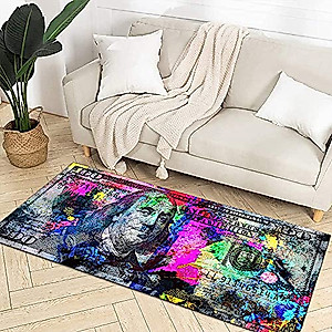GUBIYU Modern Bathroom Rug Home Decor Carpet Runner Rugs Dollars Printed Carpet One Hundred Dollar 100 Bill Money Rug Carpets Floor Mat Kitchen Rug Toilet Anti-Slip Large Rug Floor Mat 24x59Inches