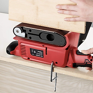 Eastvolt 7 Amp Belt Sander 200-360RPM with 6 Variable Speed, 3 x 18 Inch Belt Sander with 20 Pcs Sanding Belts, Screw Clamps, Dust Bag