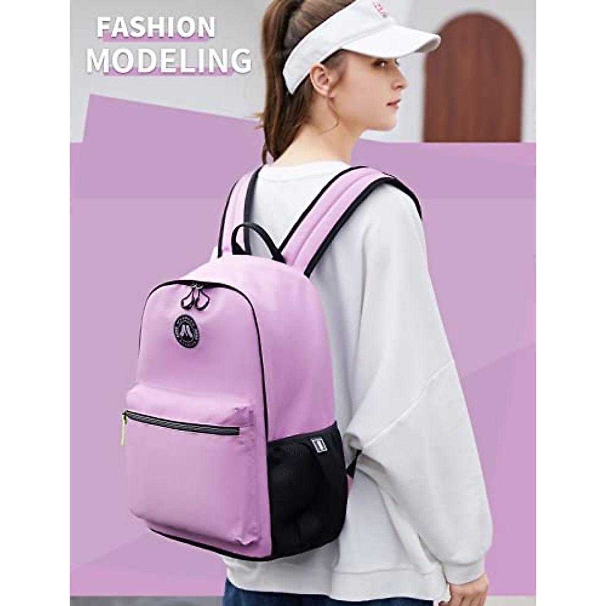 Lohol Lightweight & Casual Daypacks for Men, Women & Students, Perfect Daily Backpack for School, Work, and Travel (Light Purple)