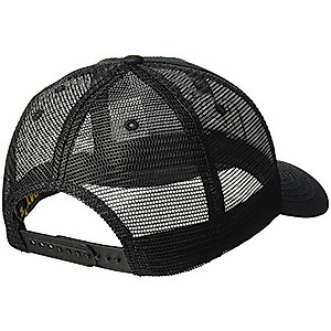 Caterpillar Men's Raised Logo Hats with Embroidered Front and Contrast Mesh Back with Plastic Snapback Closure, Black, One