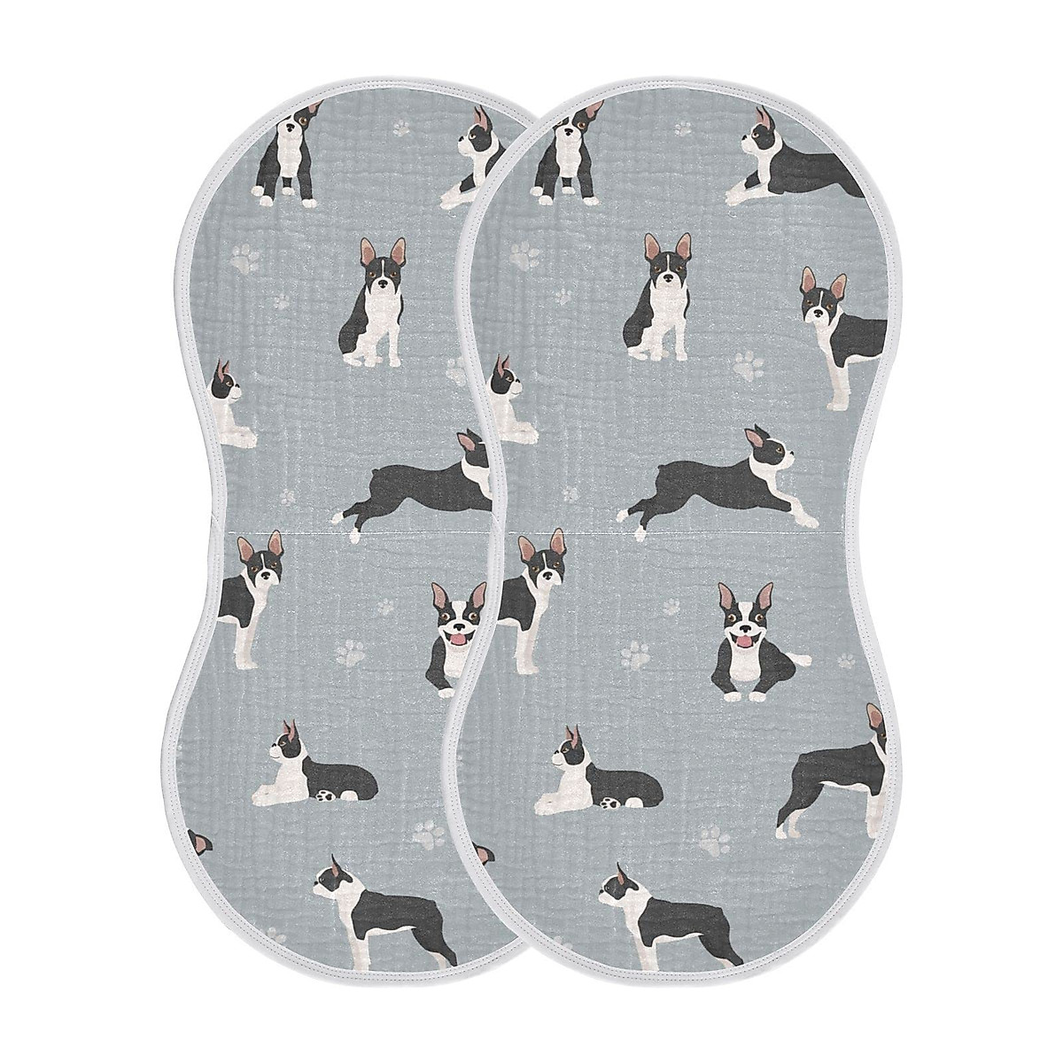 YYZZH Boston Terrier Dog Do Yoga Muslin Burp Cloths for Baby 2 Pack 100% Cotton Baby Washcloths Bibs for Boy Girl