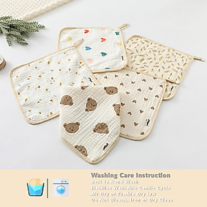 NEEEZE Baby Bandana Bibs - 5Pack - Muslin Baby Bibs - Baby Drool Bibs - Muslin Bandana Bibs - 4Layers Cotton- Bandana Baby Bibs - Baby Boy Sets - Drool Bibs for Baby Girl - Perfect for Baby Registry