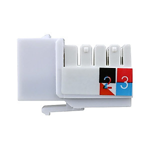 Cat3 Keystone Jack 6P4C, White, 10-Pack