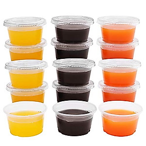 Hedume 300 Sets 4oz Portion Cups with Lids, BPA-free Clear Disposable Plastic Cups for Souffle, Jello, Meal Prep, Portion Control, Salad Dressing, Slime, Condiment Container