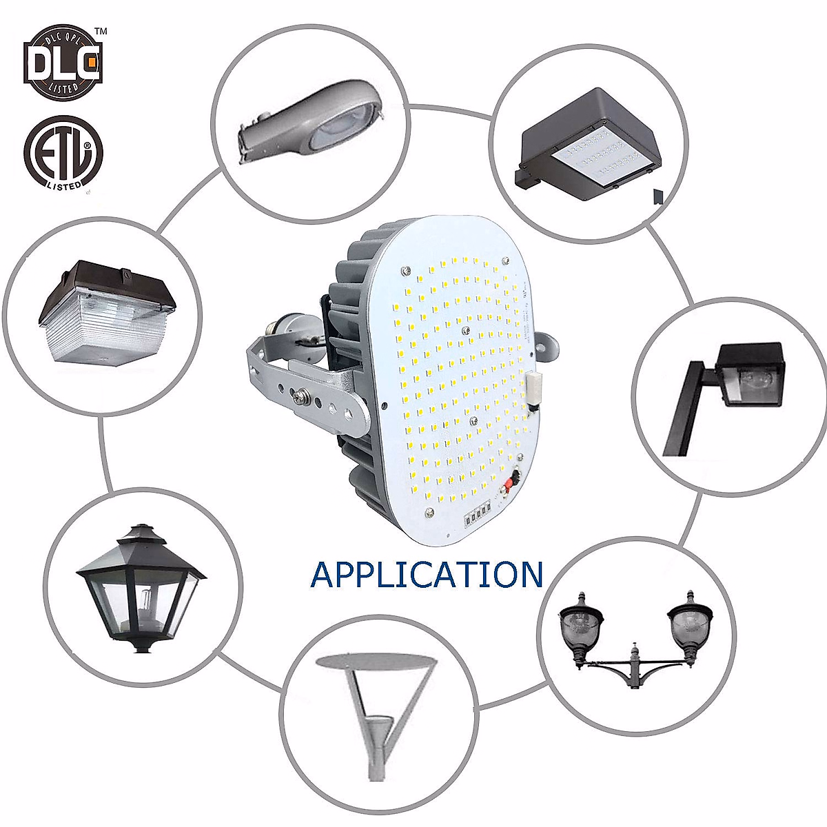 Hytronics 120W LED Retrofit Kit,700W MH/HPS Equivalent,100-277V 5000K 14400 Lumens,ETL/cETL/DLC Listed,Replaces Street/Area Light,High Bay,Gas Station Light,Wall Pack Light.