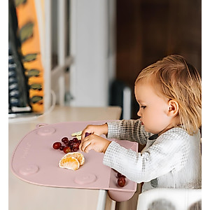 PandaEar Suction Silicone Placemat for Toddlers Kids| Food Grade Toddler Place Mat for Dining Table & Restaurants Baby Eating| Baby Placemat That Stick to Table with Food Catching Pockets