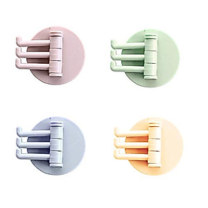 N/ 4 Round Non-Marking Hooks for Storage in Kitchen, Bathroom Storage Room and Wardrobe Room Without Drilling