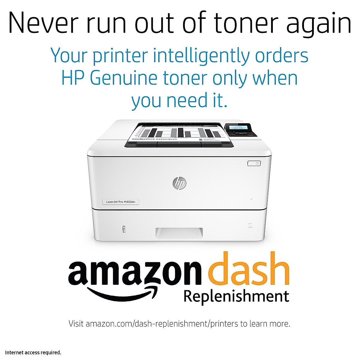 HP Laserjet Pro M402dn Monochrome Printer, Amazon Dash Replenishment Ready (C5F94A) (Renewed)