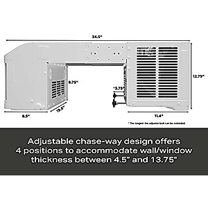GE Profile ClearView Window Air Conditioner 8,300 BTU, WiFi Enabled, Ultra Quiet for Medium Rooms, Full Window View with Easy Installation, Energy-Efficient Cooling, 8K Window AC Unit, White