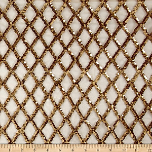 Luxury Sequin Glitz Mesh Gold, Fabric by the Yard