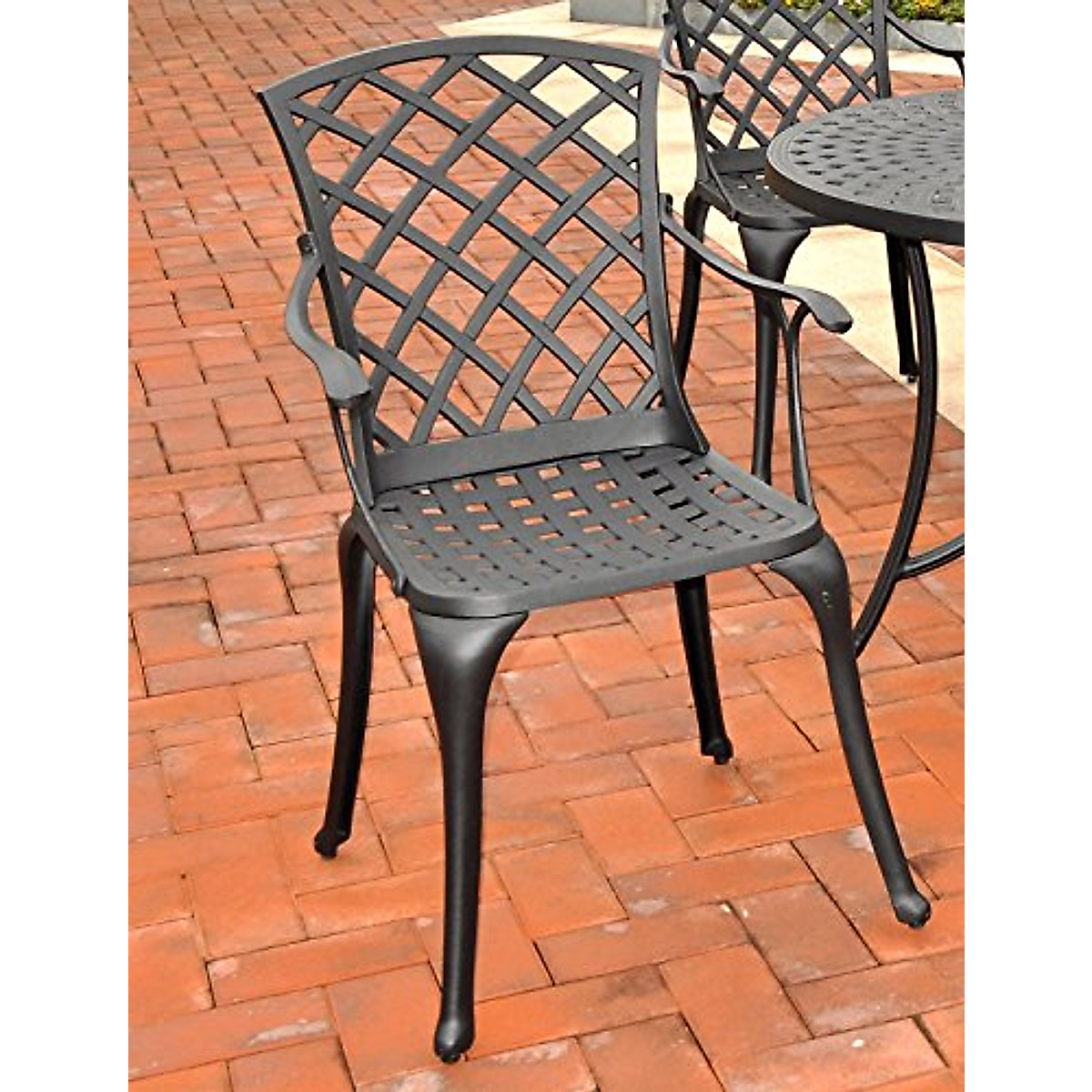 Crosley Furniture Sedona Solid-Cast Aluminum Outdoor High-Back Arm Chair, Black
