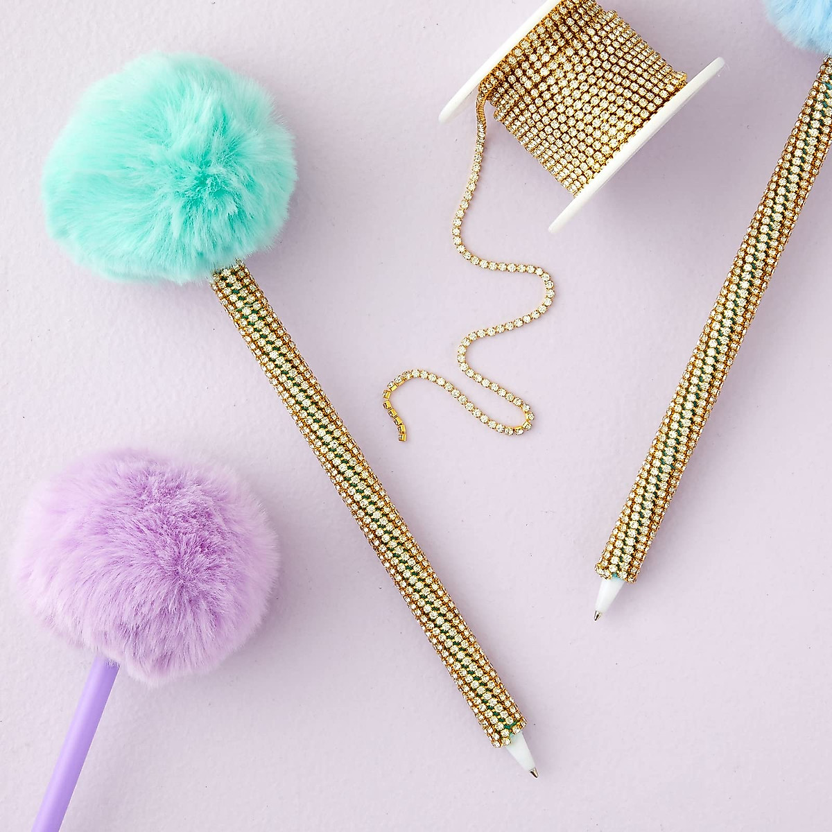 11 Yards Rhinestone Chain, Gold Trim Bling String for DIY Jewelry Making, Crafts, Shoe Charms (2mm Wide)