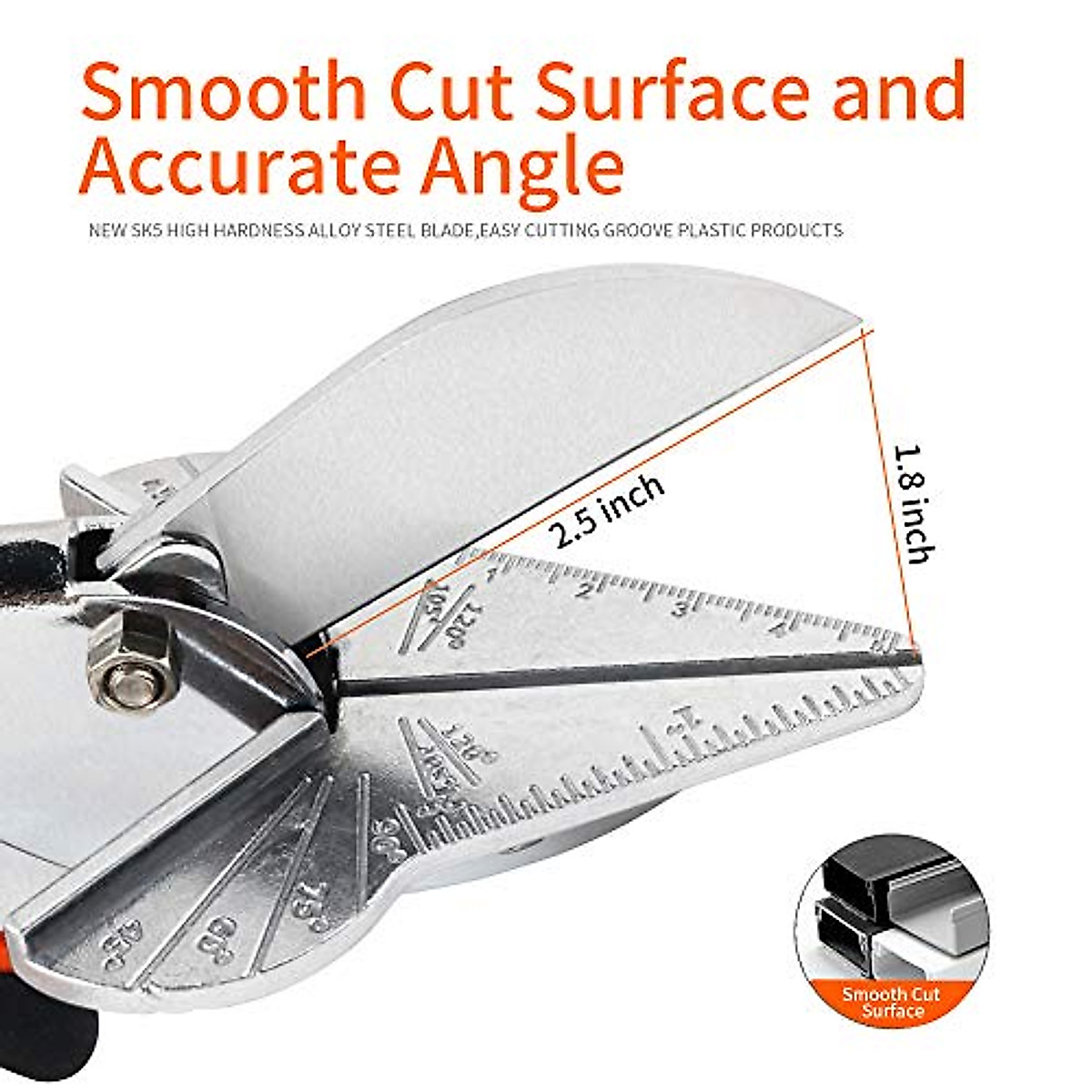 GARTOL Multi Angle Miter Shears Cutter, Multifunctional Trunking Shears For Vinyl Wood Molding Trim, Adjustable at 45 To 120 Degree with Replacement SK5 Blades
