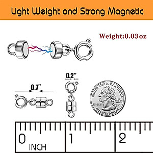 Kcctoo Magnetic Necklace Clasps and Closures - 14k Gold and Silver Plated Bracelet Connectors for Necklaces Chain Jewelry Making 
