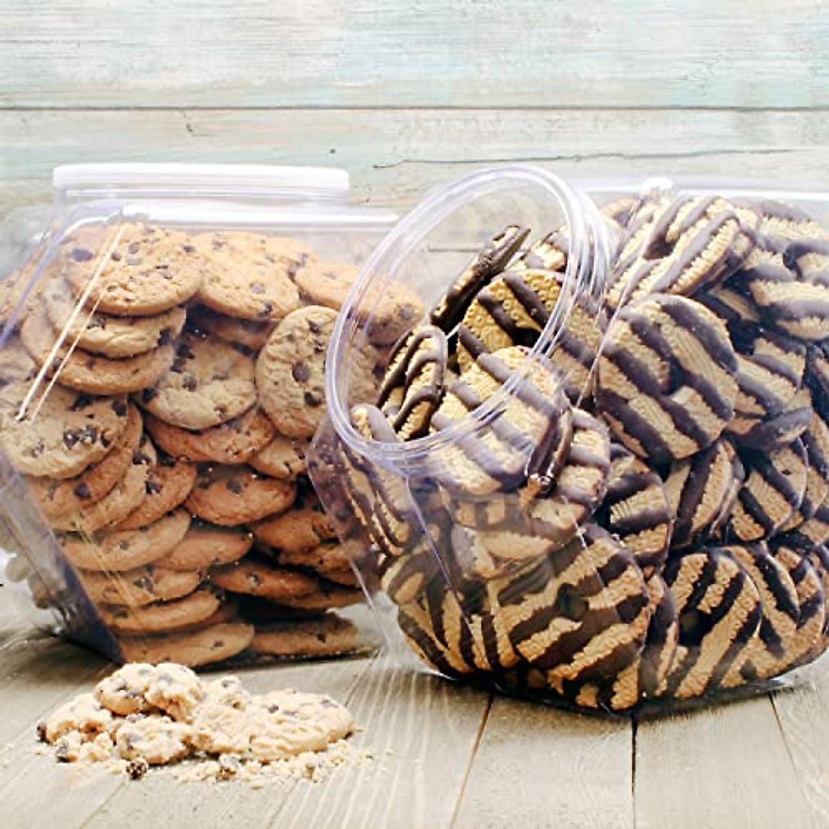 Cornucopia Gallon Plastic Container Candy Jars (2-Pack); Hexagon Shaped Countertop Display Containers; Cookie and Snack Storage