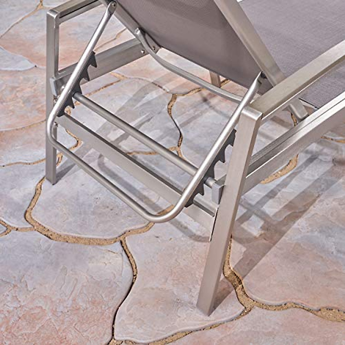 Christopher Knight Home Joy Outdoor Mesh and Aluminum Chaise Lounge (Set of 2), Gray