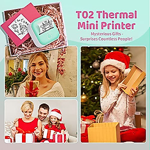 Mini Pocket Sticker Printer-T02 Sticker Maker Machine Mini Printer, Portable Smart Photo Printer for iPhone, Compatible with iOS&Android, Receipt Mobile Printer for Study, Journal, Notes
