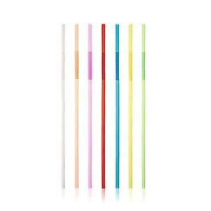 True Ultra Bendy Straws, Long Flexible Party Straws for Cocktails, Smoothies, Iced Coffee, Disposable Party Supplies, Assorted Colors, Set of 50