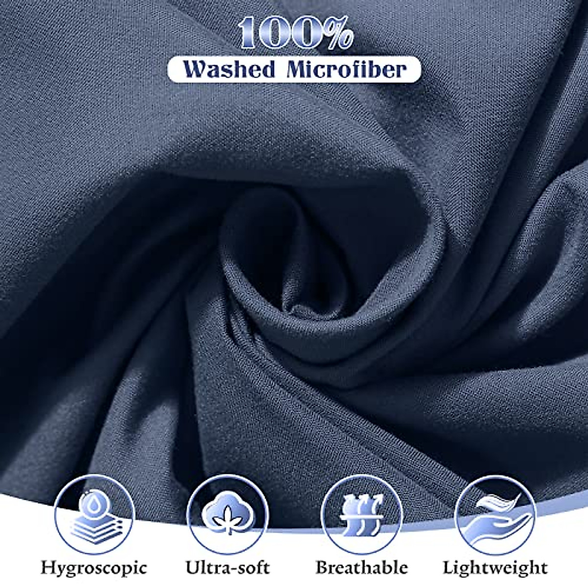 Yastouay Duvet Cover Set Twin Size Soft and Comforter Duvet Cover 100% Washed Microfiber Duvet Covers with Zipper Closure and Corner Ties Bedding Cover Set (68x90 inches, Navy Blue)