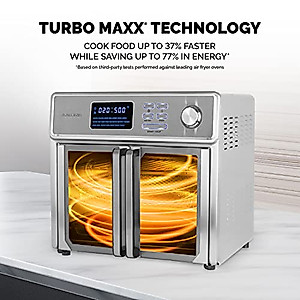 Kalorik® MAXX® Digital Air Fryer Oven, 26 Quart, 10-in-1 Countertop Toaster Oven & Air Fryer Combo-21 Presets up to 500 degrees, Includes 9 Accessories & Cookbook