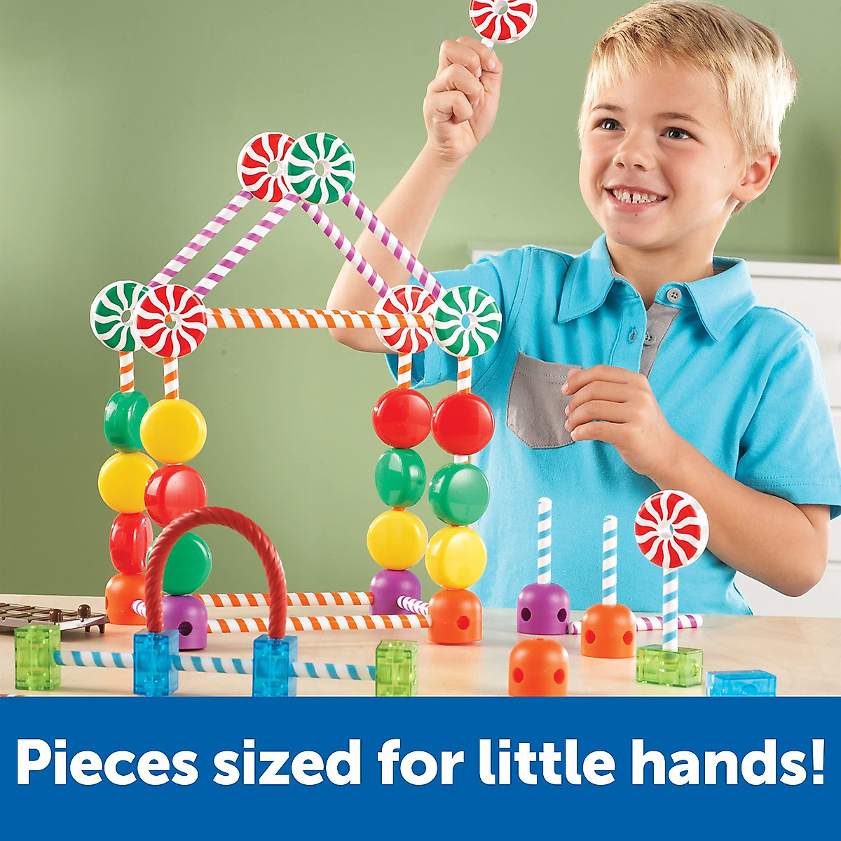 Learning Resources Candy Construction Building Set - 92 Pieces, Ages 4+,Toddler Learning Toys, Fine Motor Building Toy, Preschool Toys, STEM Toys