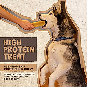 Mighty Paw Yak Cheese Dog Chews | 4 Large Sticks. All-Natural Chews for Dogs. Long Lasting Yak Milk Dog Chews for Aggressive Chewers, for Teething Puppies & Bored Dogs. 14.4 oz,1 Count (Pack of 1).