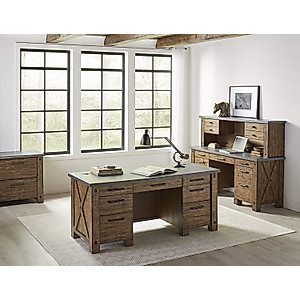 Martin Furniture IMJA680 Double Pedestal Desk, Brown