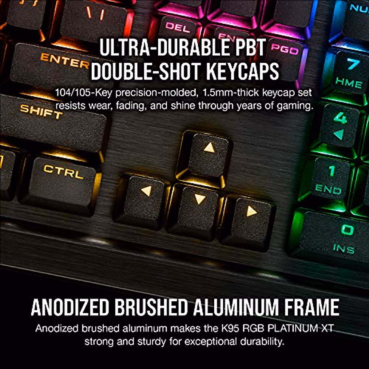 Corsair K95 RGB PLATINUM XT Mechanical Wired Gaming Keyboard - Cherry MX Speed Switches - PBT Double-Shot Keycaps - iCUE Compatible - QWERTY NA Layout - Black