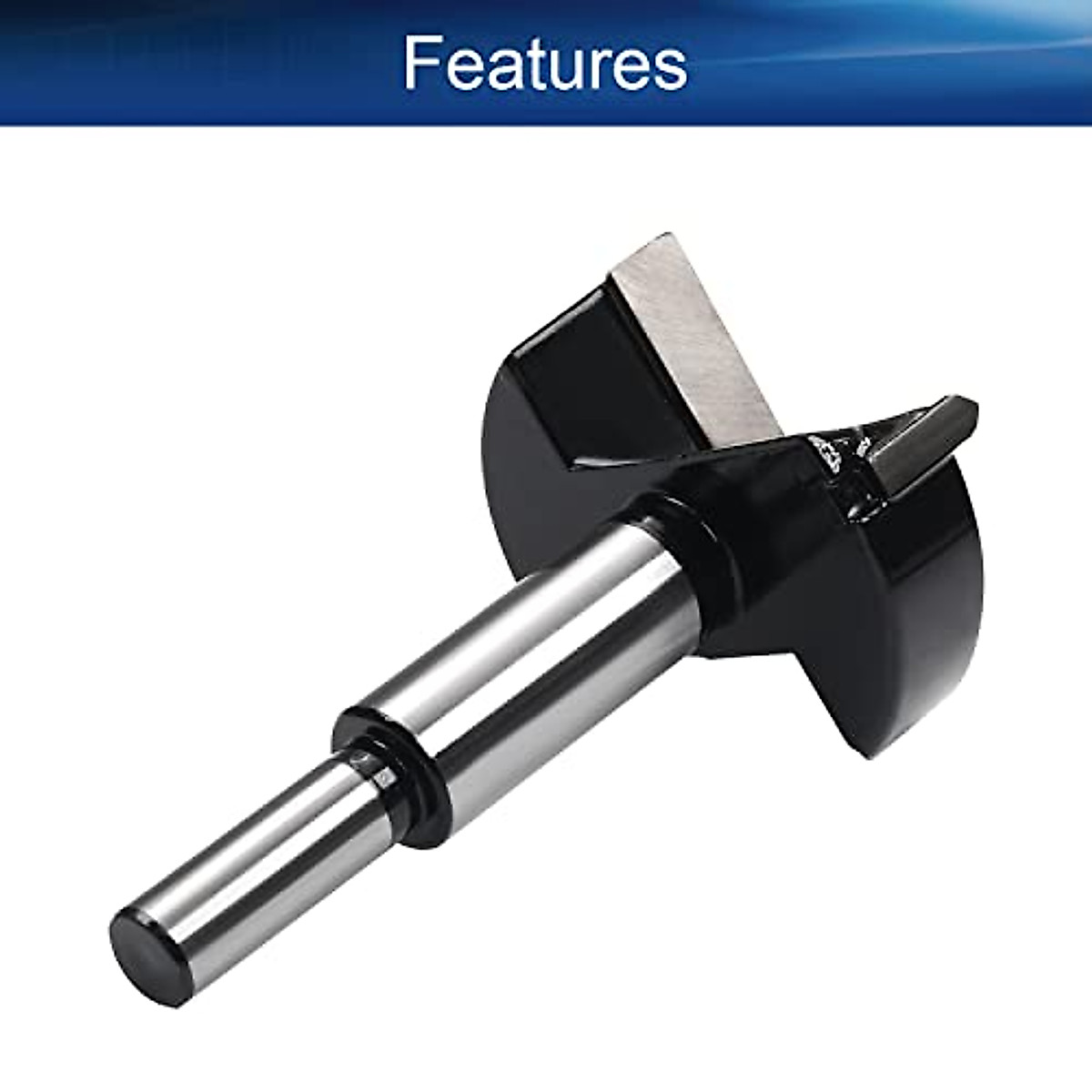 Auniwaig Forstner Drill Bits, 54mm Dia Wood Hole Saw, Auger Opener Cemented Carbide, 90mm Length Woodworking Hinge Hole Drilling Boring Bit Cutter, Straight Shank, Black, 1 Pcs