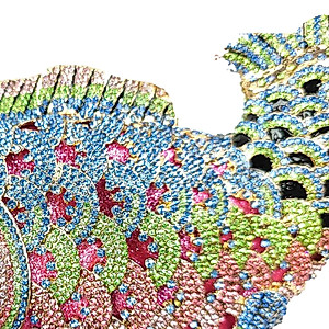 Boutique De FGG Super Mini Women Fish Evening Bags Crystal Clutch Purse Wedding Party Rhinestone Handbags (Pink&Green)