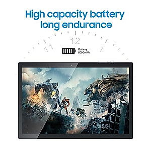 BYANDBY Android 13 Tablet 10 Inch，2 in 1 Tablet with Keyboard 12GB+128GB+512GB Expandable 5G WiFi 6,IPS Touch, Dual Camera Computer Tablets with Case (Black)