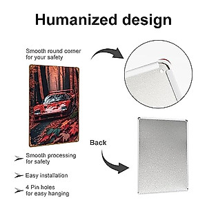 Red Ferrari F40 Super Car Game Poster Tin Sign Cafe bar Home Wall Art Decoration Retro Metal Tin Sign 8x12 inch