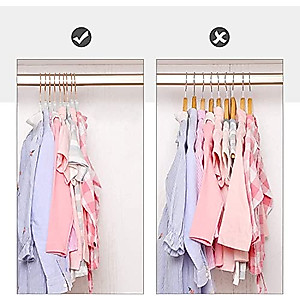 Kids Velvet Hangers Non-Slip Clothes Hangers, 11.8” Inch 50 Pack Space Saving Childrens Hangers -360° Swivel Rose Gold Hook, Strong & Durable Infant/Toddler White Hangers by TIMMY