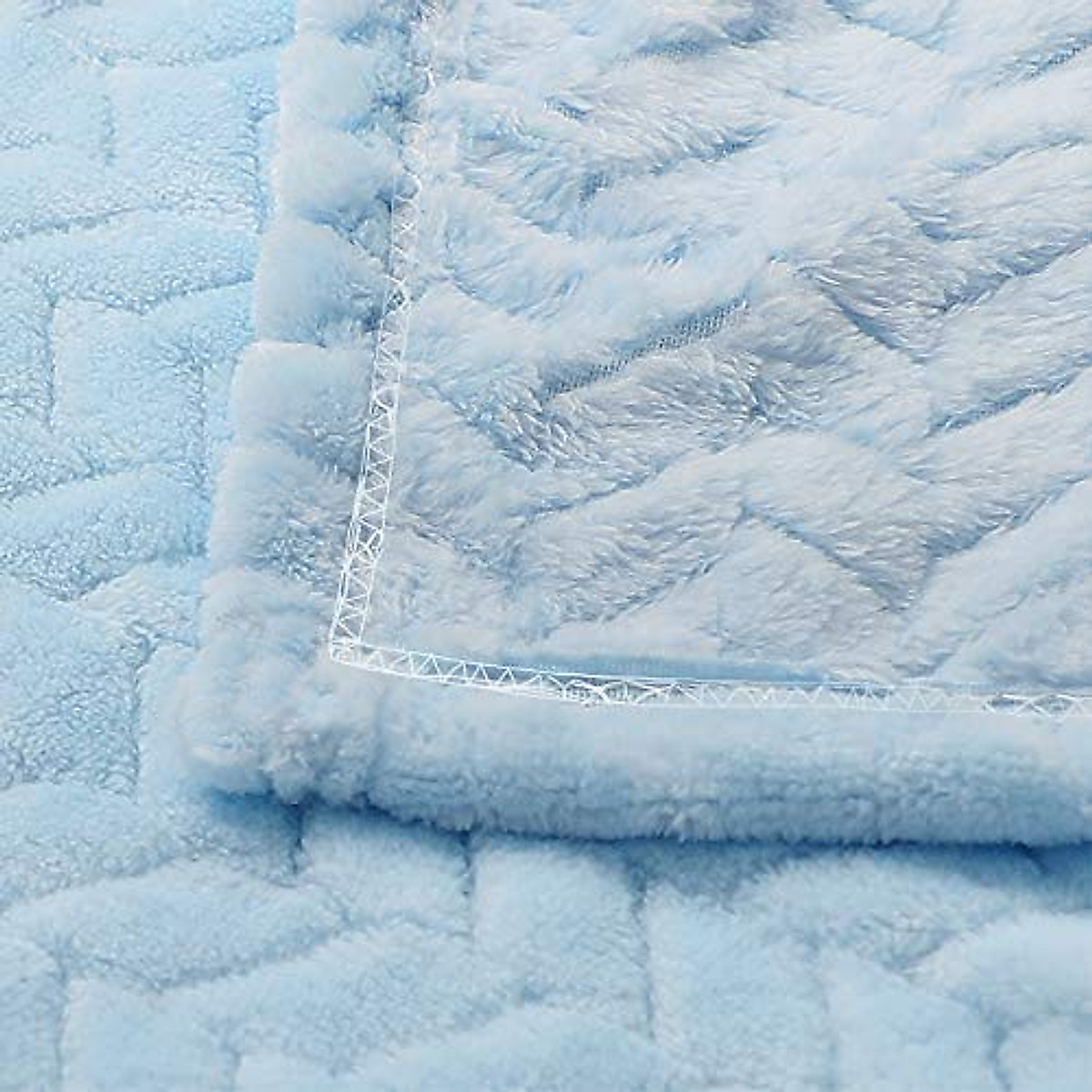 Baby Blanket Flannel, Cozy Throw Blankets for Newborn Infant and Toddler, Super Soft and Warm Receiving Baby Blanket for Crib Stroller (Blue 30 * 40")