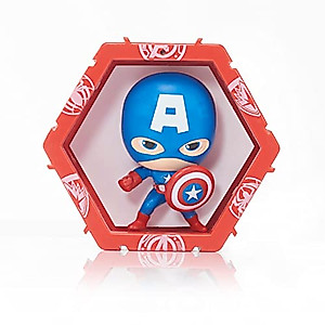 WOW! PODS Avengers Collection - Captain America | Superhero Light-Up Bobble-Head Figure | Official Marvel Collectable Toys & Gifts 4 inches
