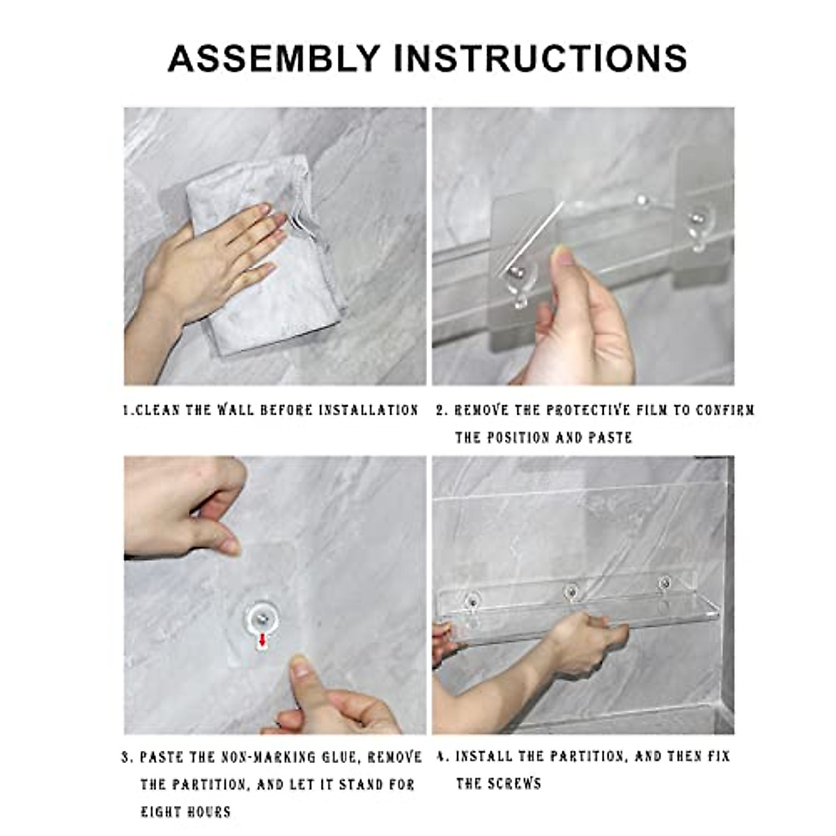 GLOOMALL Clear Acrylic Shelves 15 Inch Invisible Floating Wall Bookshelf for Kids Modern Picture Ledge Display Shelf Toy Storage Wall Shelves (15" Pack of 2)