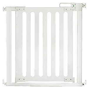 Qdos Safety Spectrum Designer Baby Safety Gate - Meets Tougher European Standards - Modern Design and Unparalleled Safety - Furniture Grade Wood - Simple Installation | Pressure Mount | White