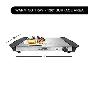 Brentwood 3-Quart 2 Pan Buffet Server and Warming Tray, Brushed Stainless Steel