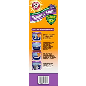 Arm & Hammer Forever Fresh Clumping Cat Litter Lavender, MultiCat 18lb With 20% More Lavender Freshness, Pet Friendly With Essential Oils