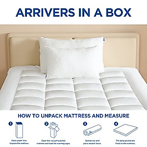 Choc Chick Full Size Mattress Topper,Extra Thick Cooling Soft Bed Mattress Toppers,Fluffy Breathable 1200-Gsm Pillow Top Protector with 8-21 Inches Deep Pocket,White