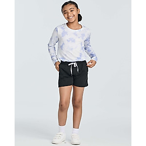 4 Pack: Girls Girl Long Sleeve Tshirts Shirt Tshirt Shirts Tees Active T-Shirts Tops Dry Fit Crew Neck Active Athletic Essentials Soccer Sports Yoga Gym Young Teen Chicas Clothes - Set 2, LG (14)