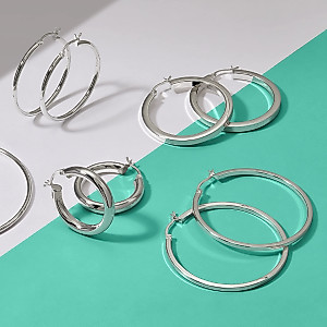 Silpada 'Winning Streak Tube Hoop Earrings' in Sterling Silver